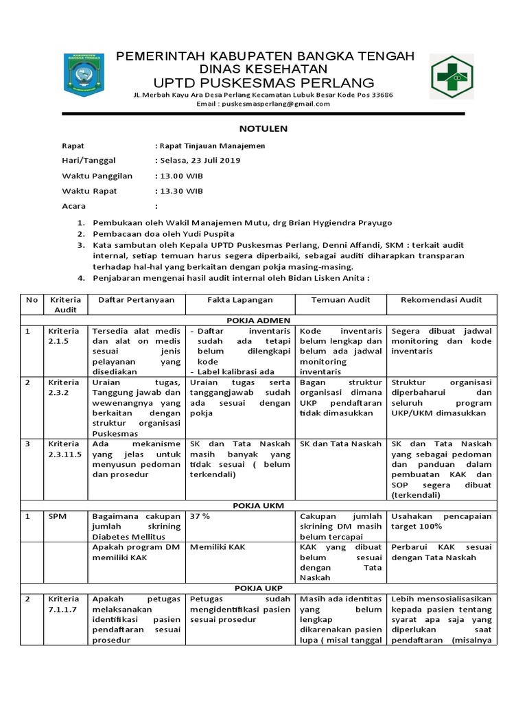 3.1.2.4 Notulen RTM Perlang | PDF