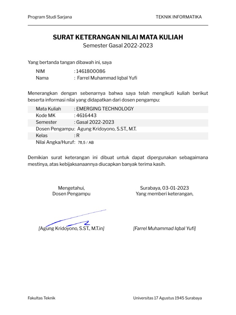 Surat-Keterangan-Nilai-Mk-Mahasiswa - Farrel Muhammad - 1461800086 | PDF Surat-Keterangan-Nilai-Mk-Mahasiswa - Farrel Muhammad - 1461800086 | PDF