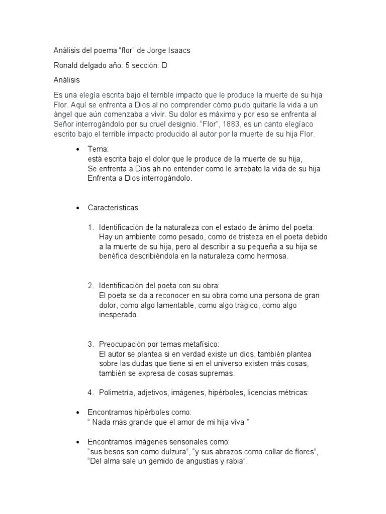 Análisis Del Poema | PDF | Poesía