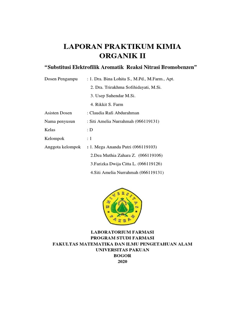 Siti Amelia Nurrahmah - Kelas D - Laprak Kimor Nitrasi Bromobenzen | PDF