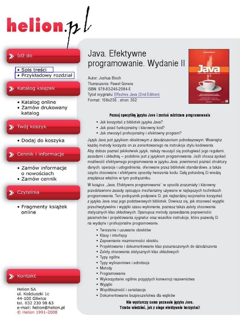 Java. Efektywne Programowanie. Wydanie II | PDF