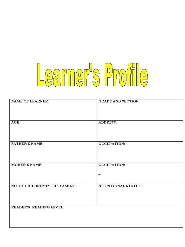 Learners Reading PROFILE | PDF