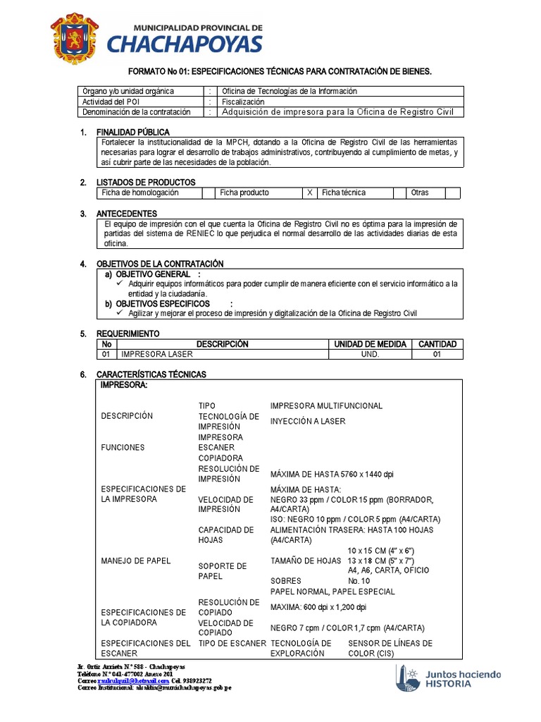 TDR - Impresora Registro Civil | PDF | Impresora (Computación) | Escáner de imagen