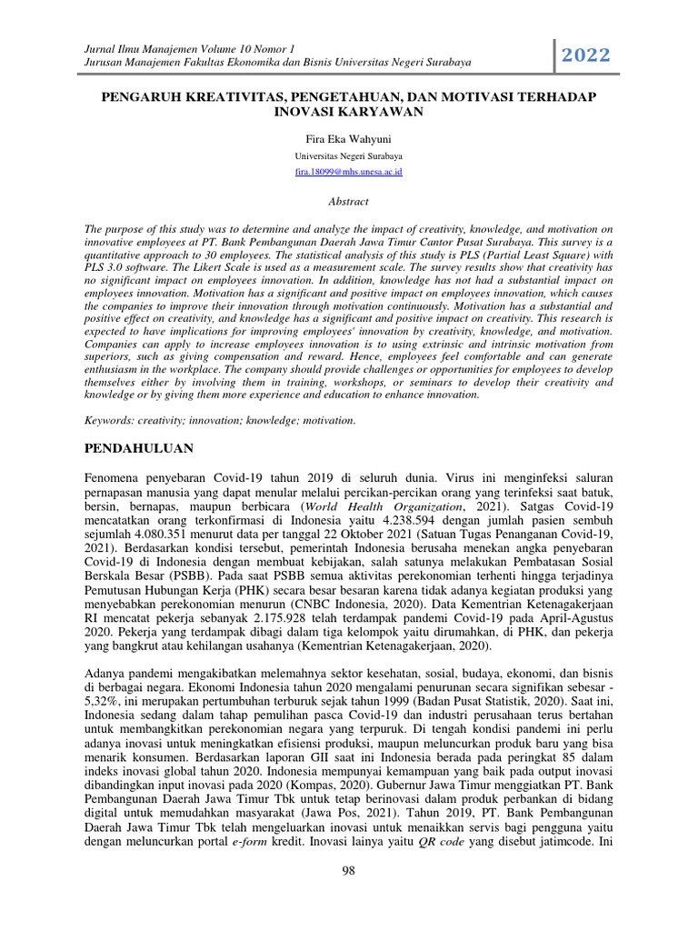 Jurnal 10 | PDF | Creativity | Motivation