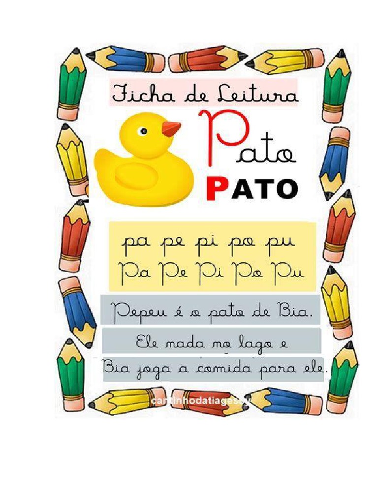 Ficha de Leitura Letra P | PDF