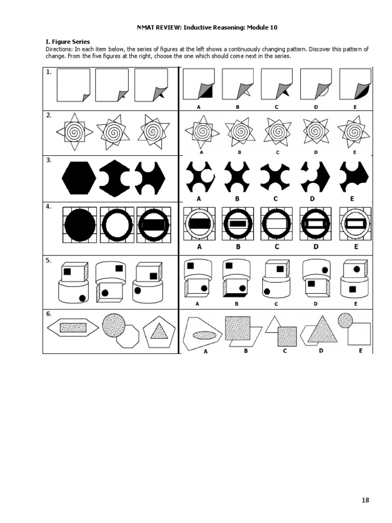 NMAT Inductive Reasoning Module 10 | PDF