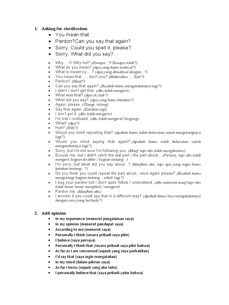 Asking For Clarification | PDF