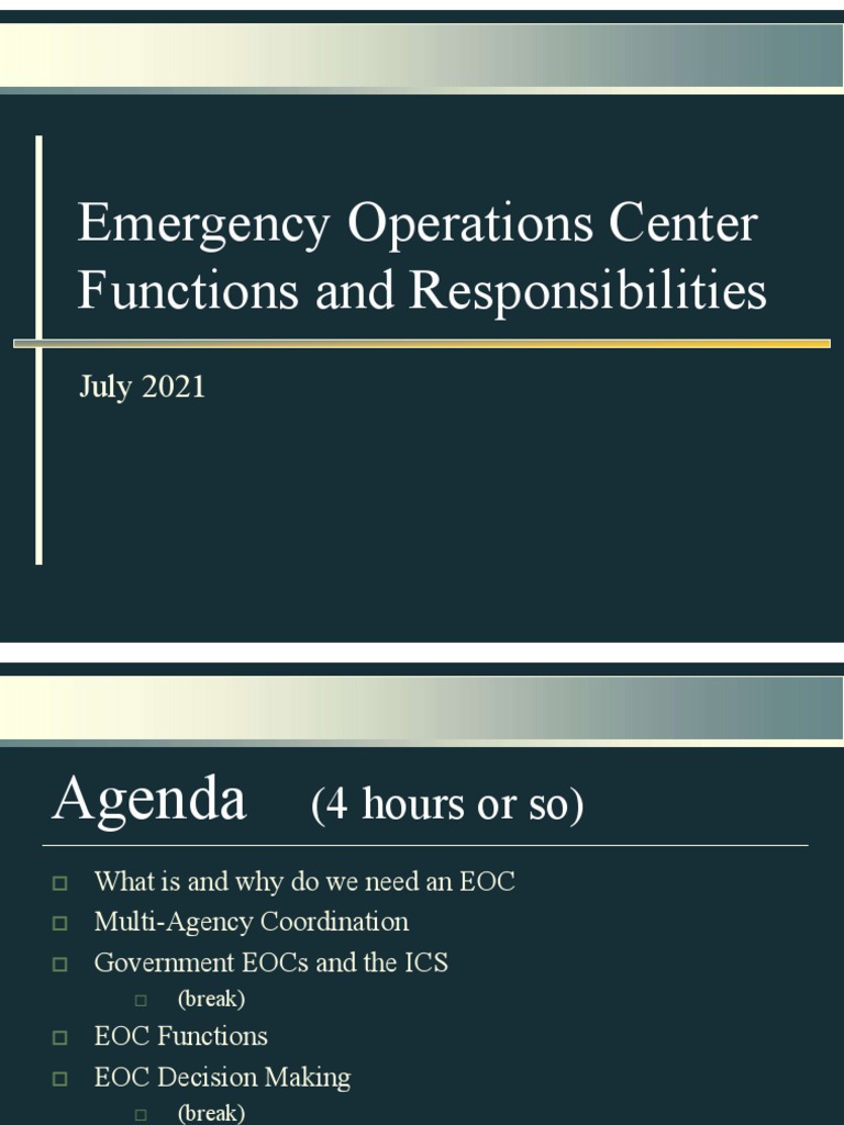 2021 EOC Roles and Responsibilities For Corporate Operations | PDF ...