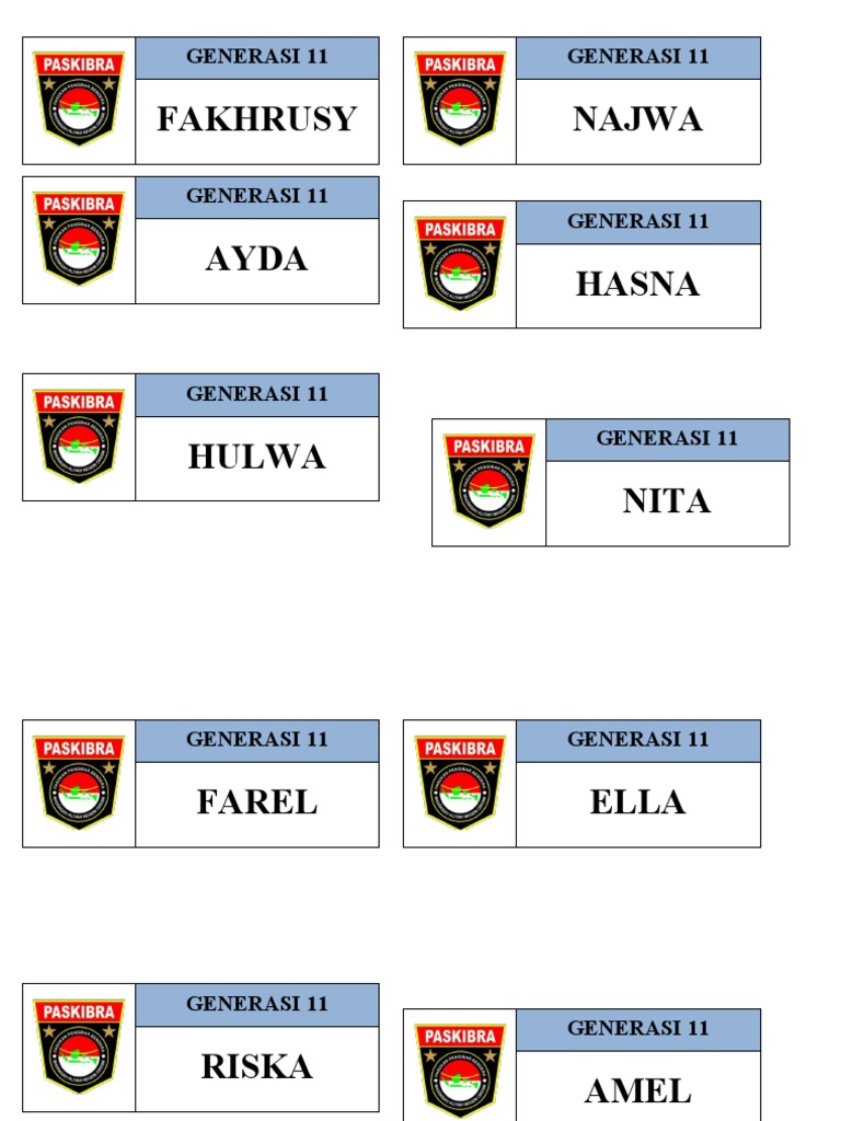 Gen 9 - NAMETAG | PDF