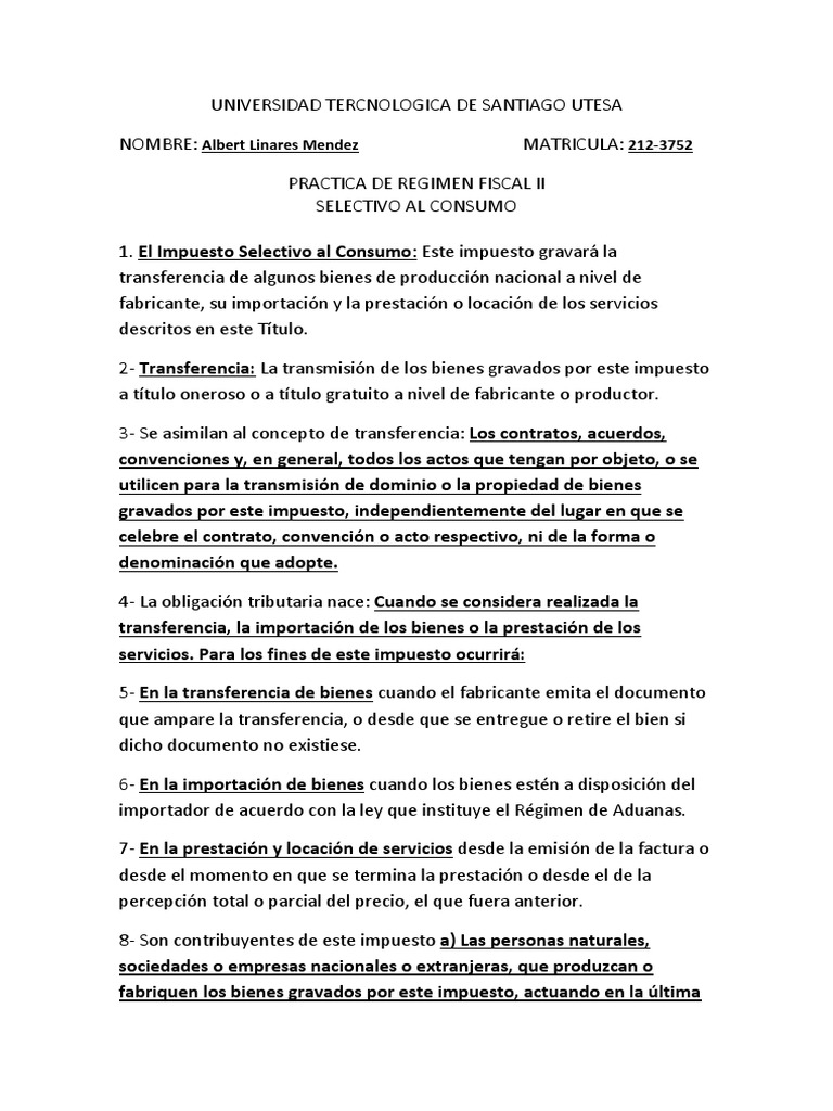 Practica de Isc | PDF | Impuestos | Factura