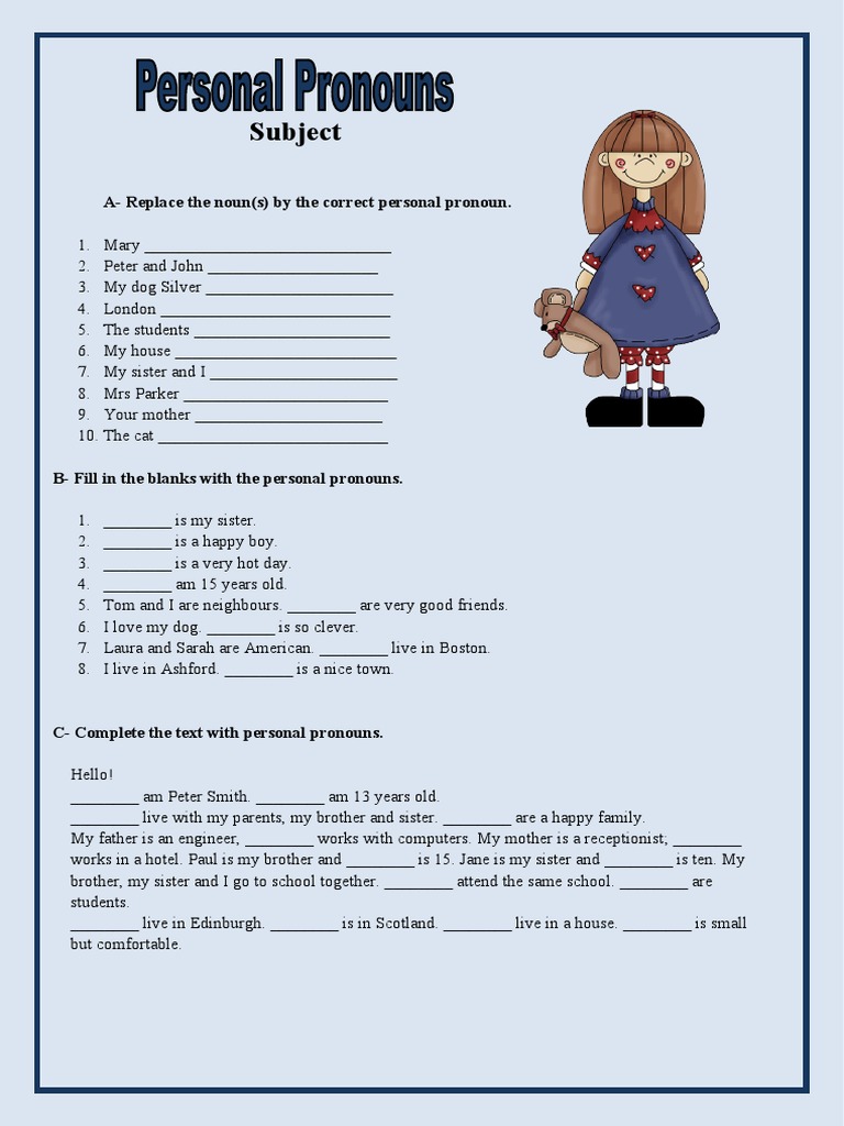 Personal Pronouns Object 82014 | PDF