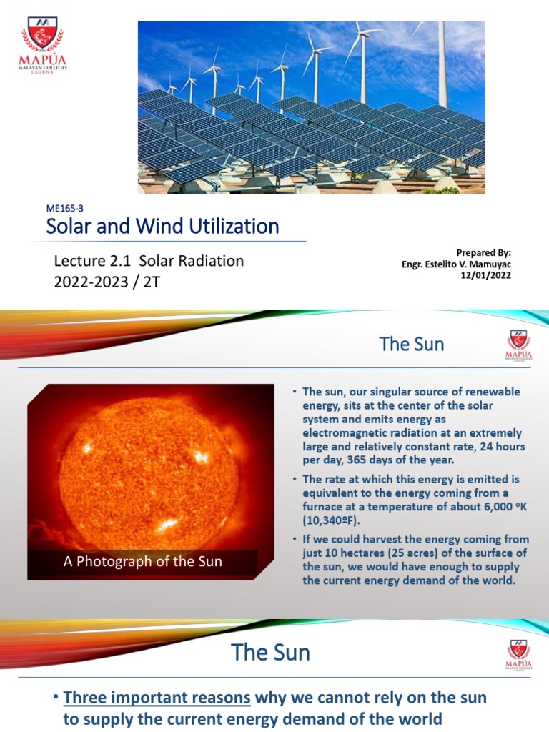 Lecture 2.1 Solar Radiation | PDF