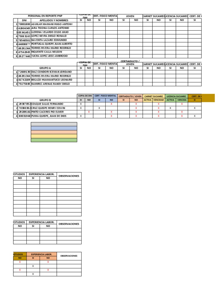 Checklist Puesto PNP | PDF