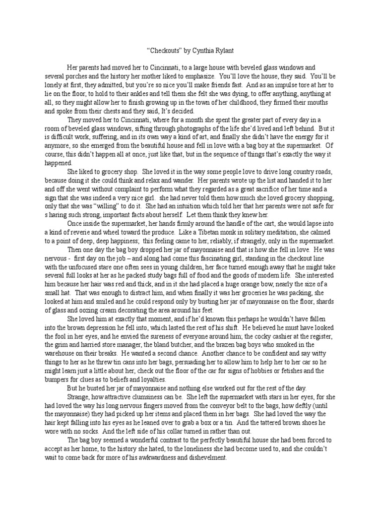 Checkouts Short Story | PDF