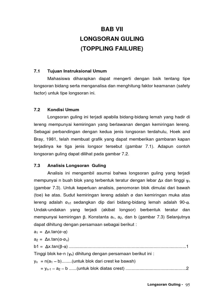 Analisis Longsoran Guling dan Faktor Keamanan | PDF | Metode & Bahan Ajar