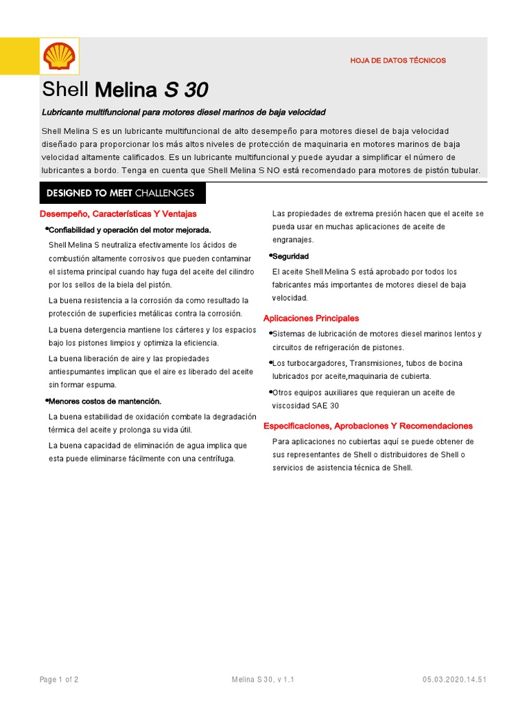 Melina S 30 | PDF | Lubricante | Motor diesel