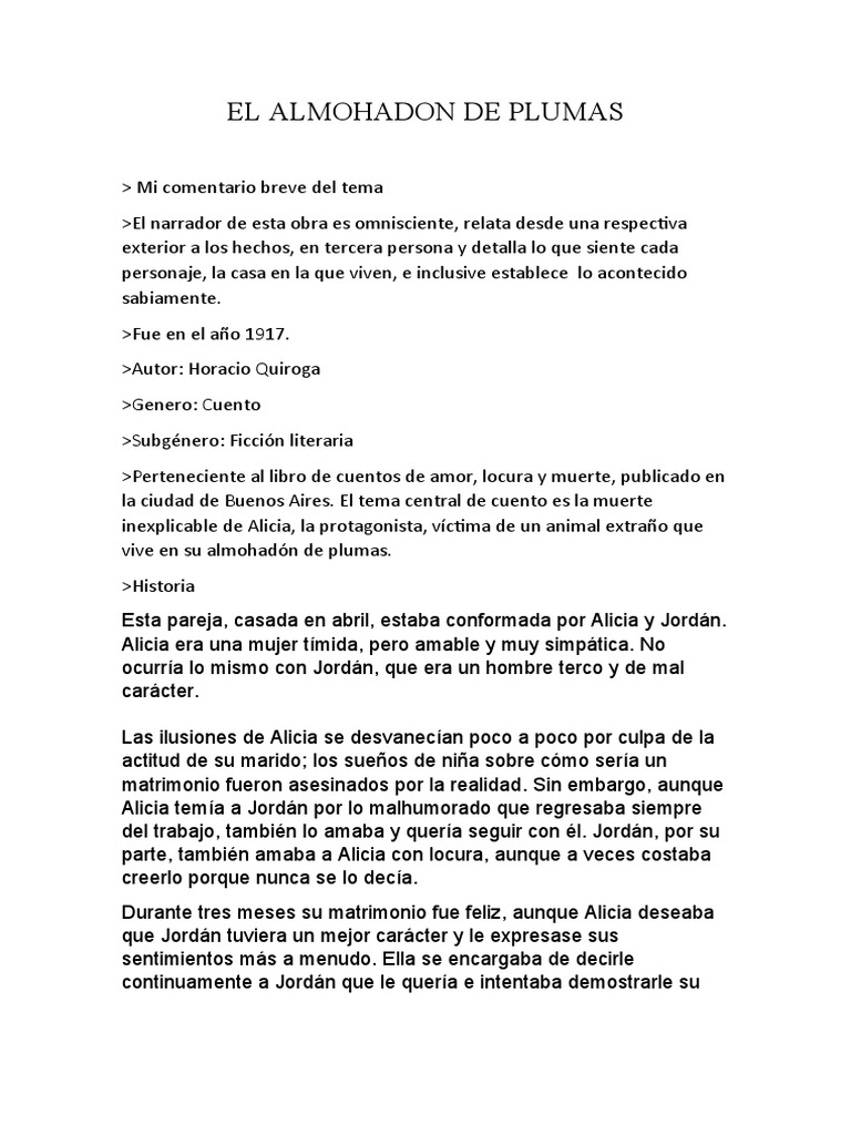 El Almohadon de Plumas | PDF | Novela negra, policíaca y suspenso | Clásicos