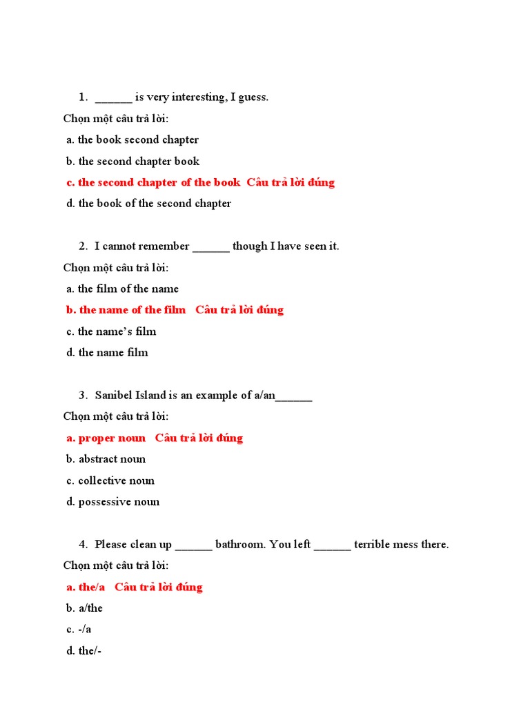 Dap An Mon Ngu Phap Thuc Hanh Ehou Dai Hoc Mo | PDF