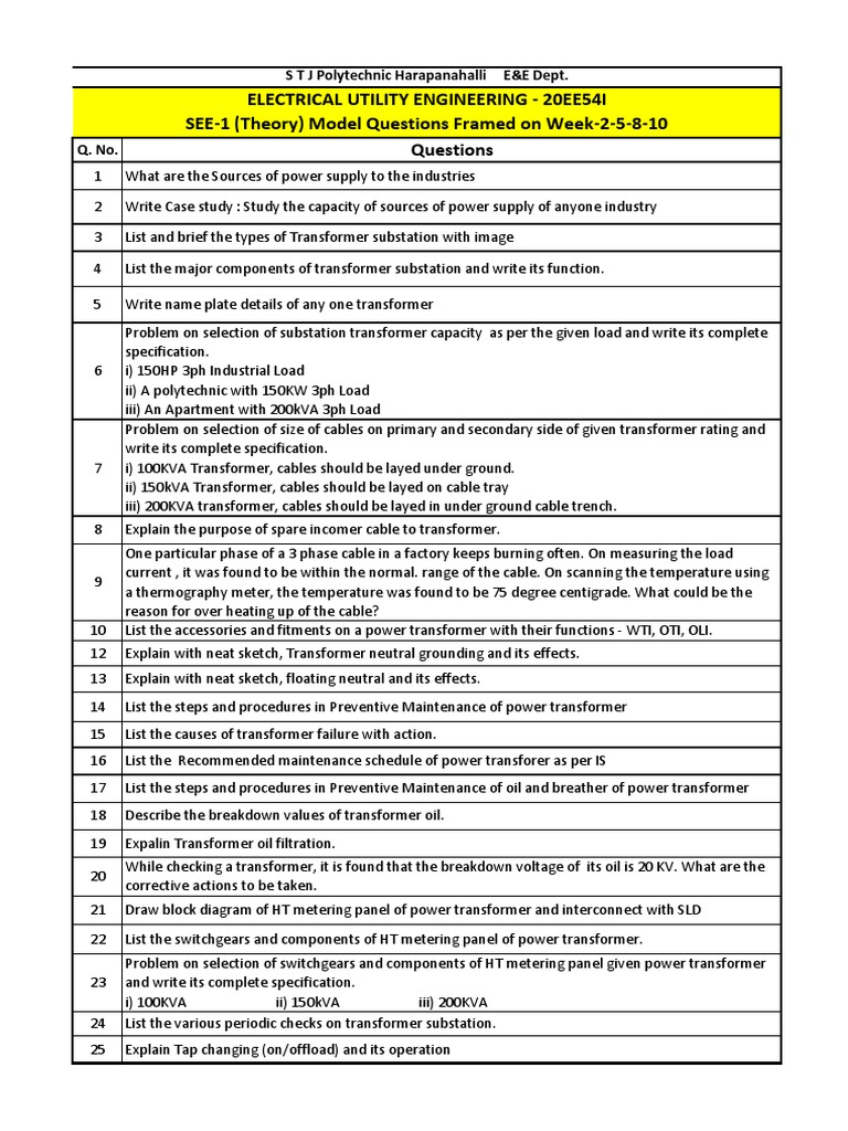 Week 2 Electrical Utility Engineering Pdf Transformer Electrical