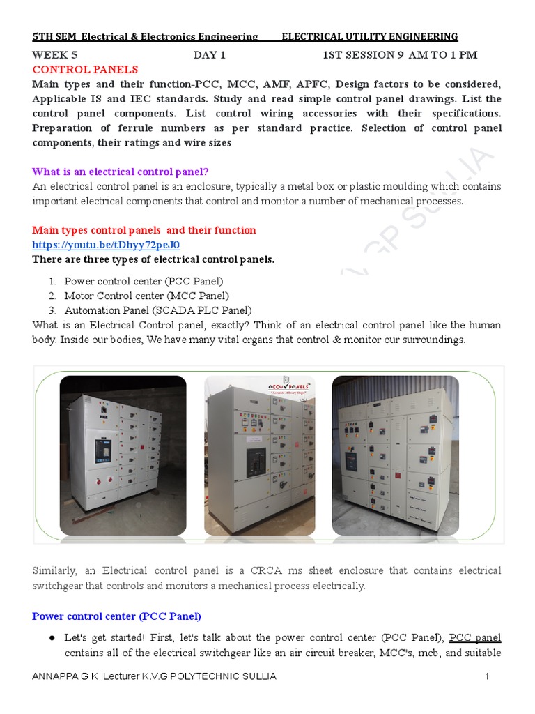 Week 5 Electrical Utility Engineering | PDF | Relay | Programmable Logic Controller