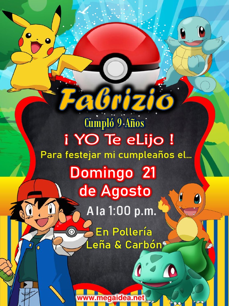 Invitacion Pokemon 02 | PDF