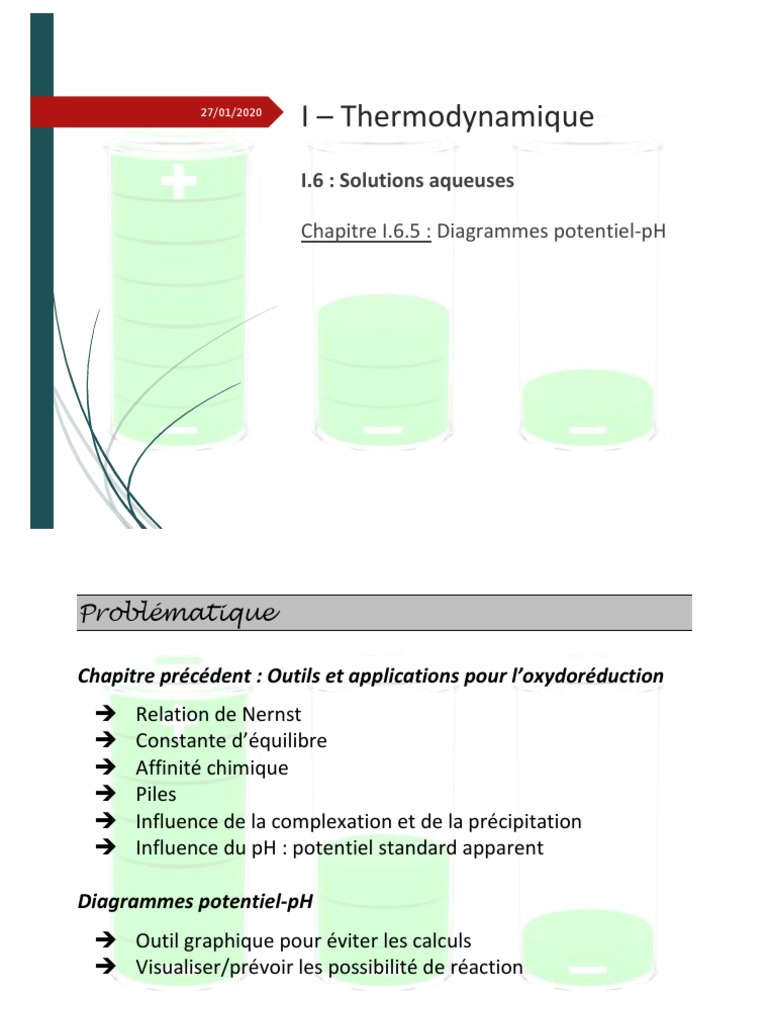 Diagrammes E PH Prof | PDF | Ph | Réaction d'oxydoréduction