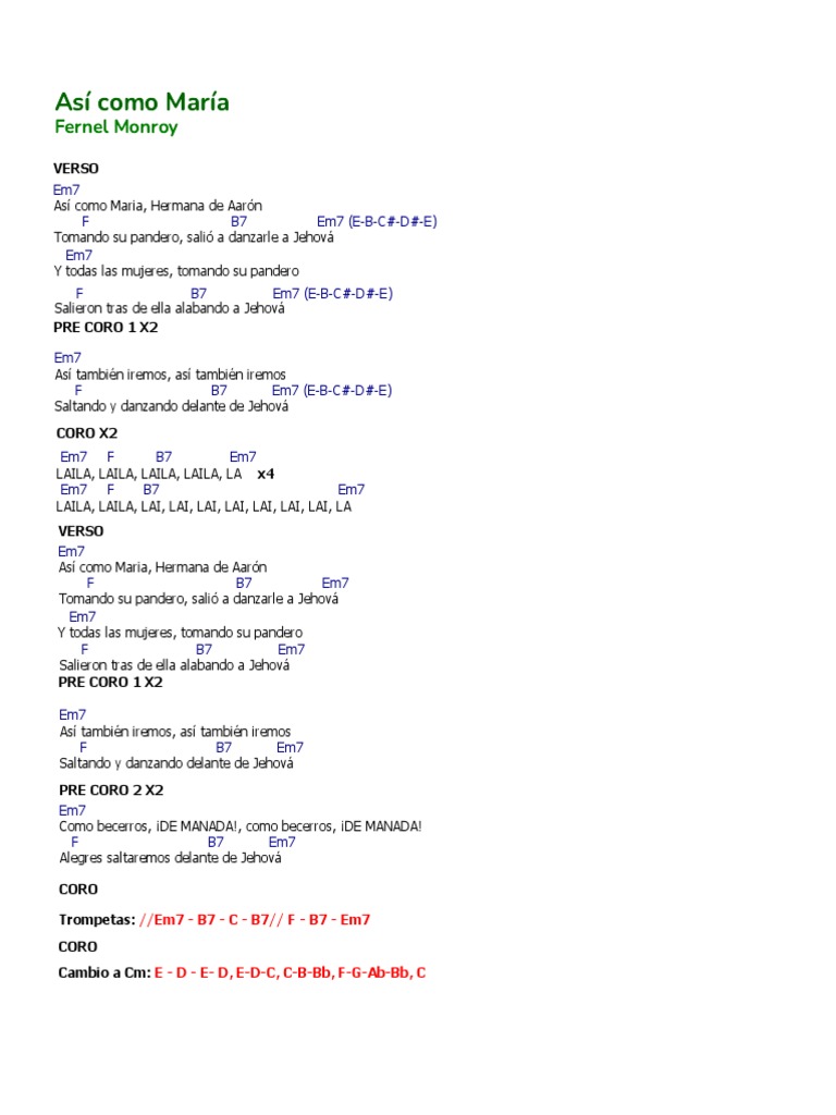 Así Como María (Em) - Fernel Monroy | PDF