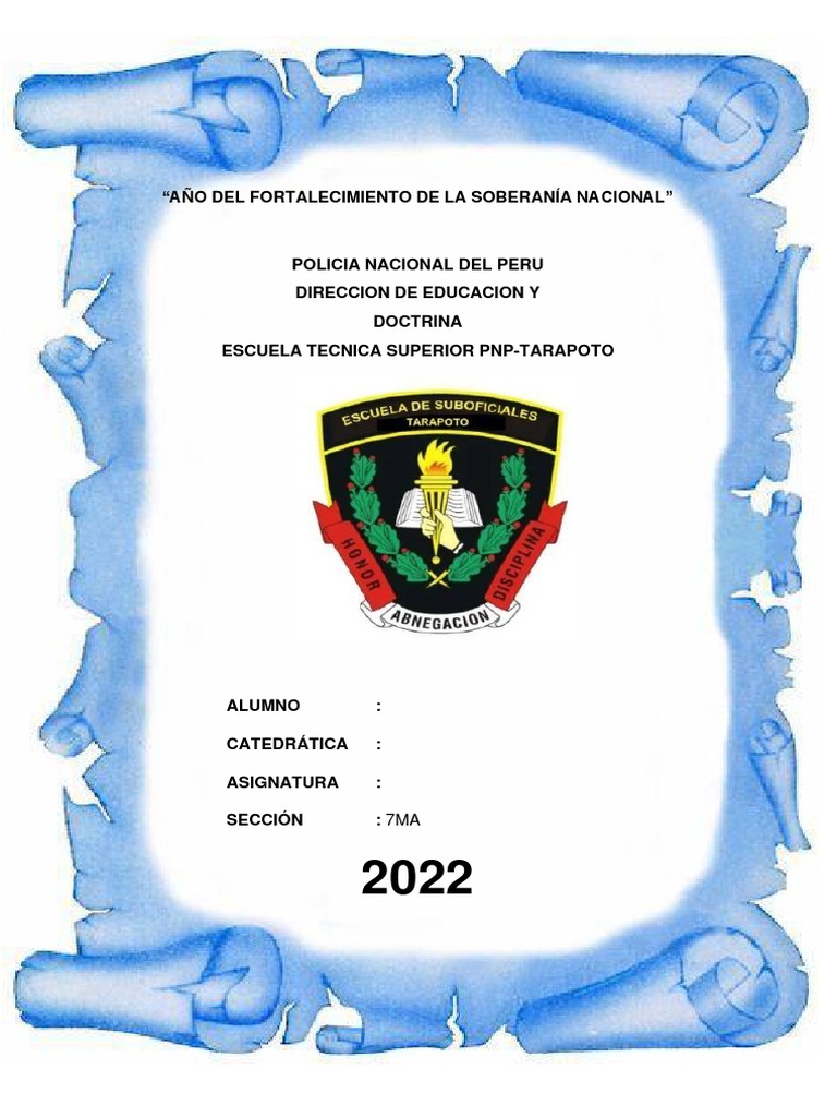 Caratula Escuela PNP | PDF