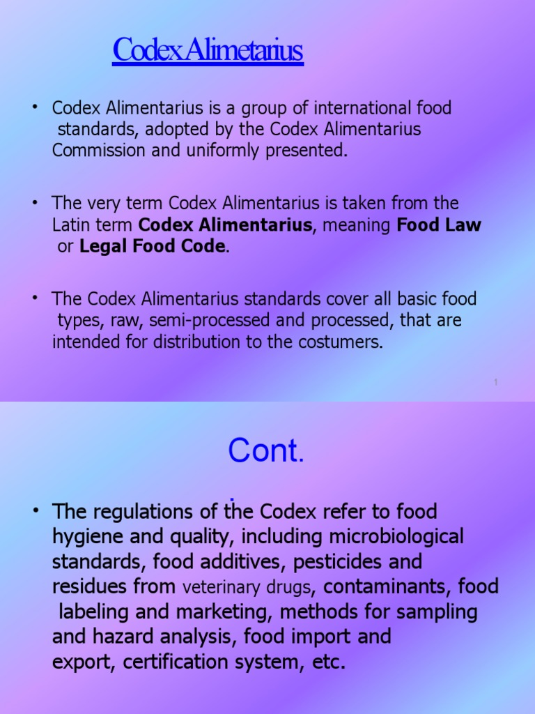 Codex Alimentarius | PDF | Foods | Food And Drink