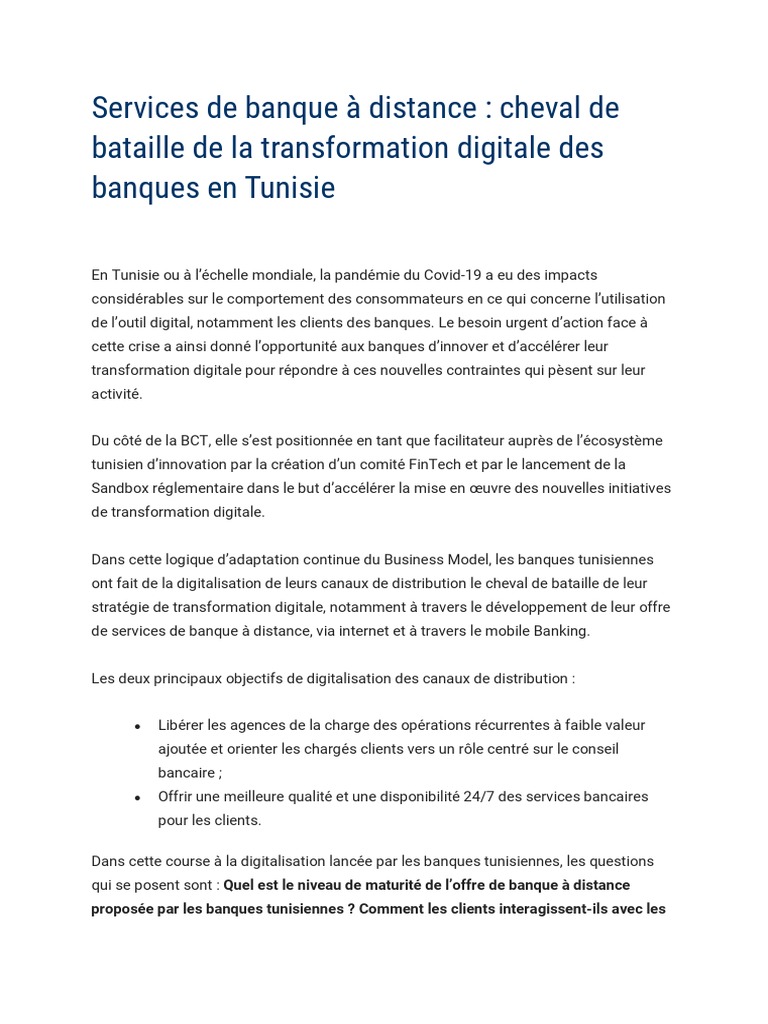 Services de Banque À Distance | PDF | Banques | Services bancaires en ligne