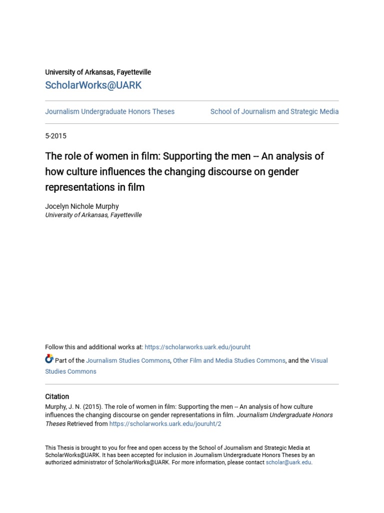 Women's Roles in Film: Cultural Analysis | PDF | Feminism | Gender Studies
