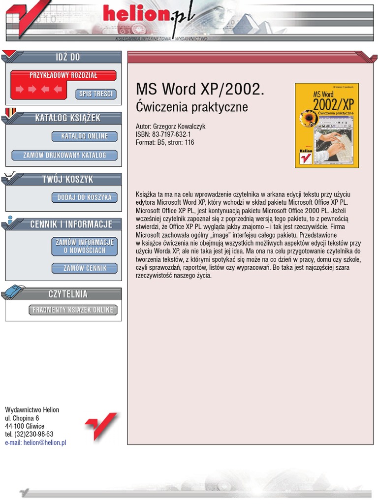 MS Word 2002/XP. Ćwiczenia Praktyczne | PDF