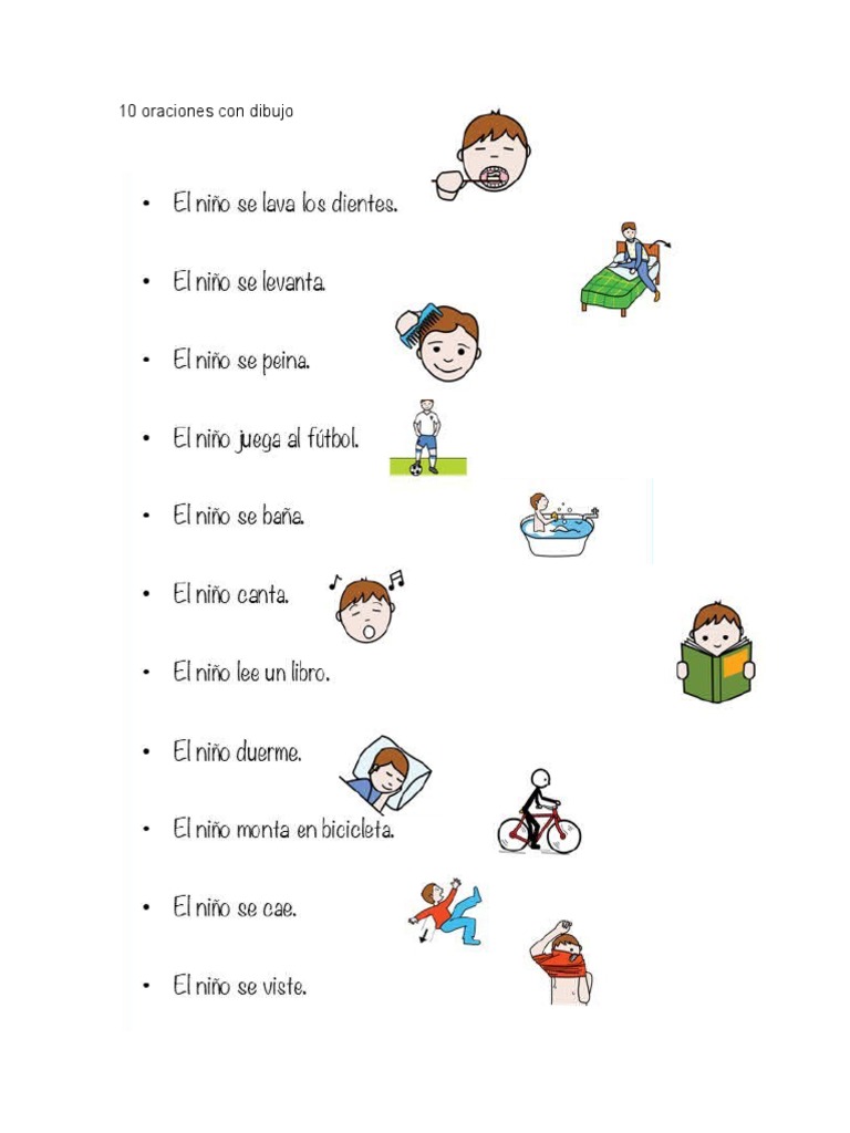 10 Oraciones Con Dibujo | PDF