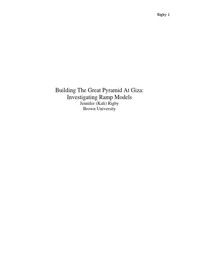 Building the Great Pyramid: Internal Ramp Theory | PDF | Egyptian ...