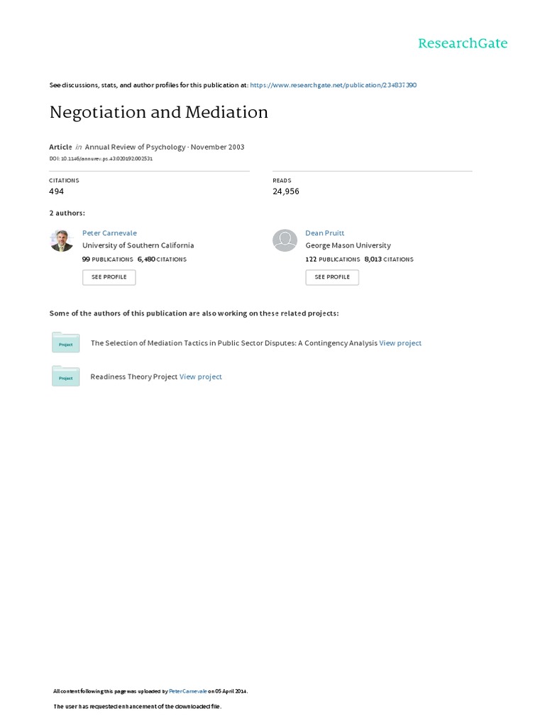 Negotiation and Mediation | PDF | Negotiation | Mediation