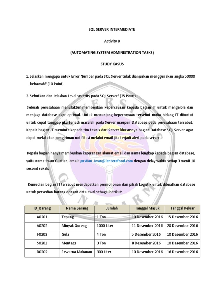 I SQLSERVER Act8 | PDF