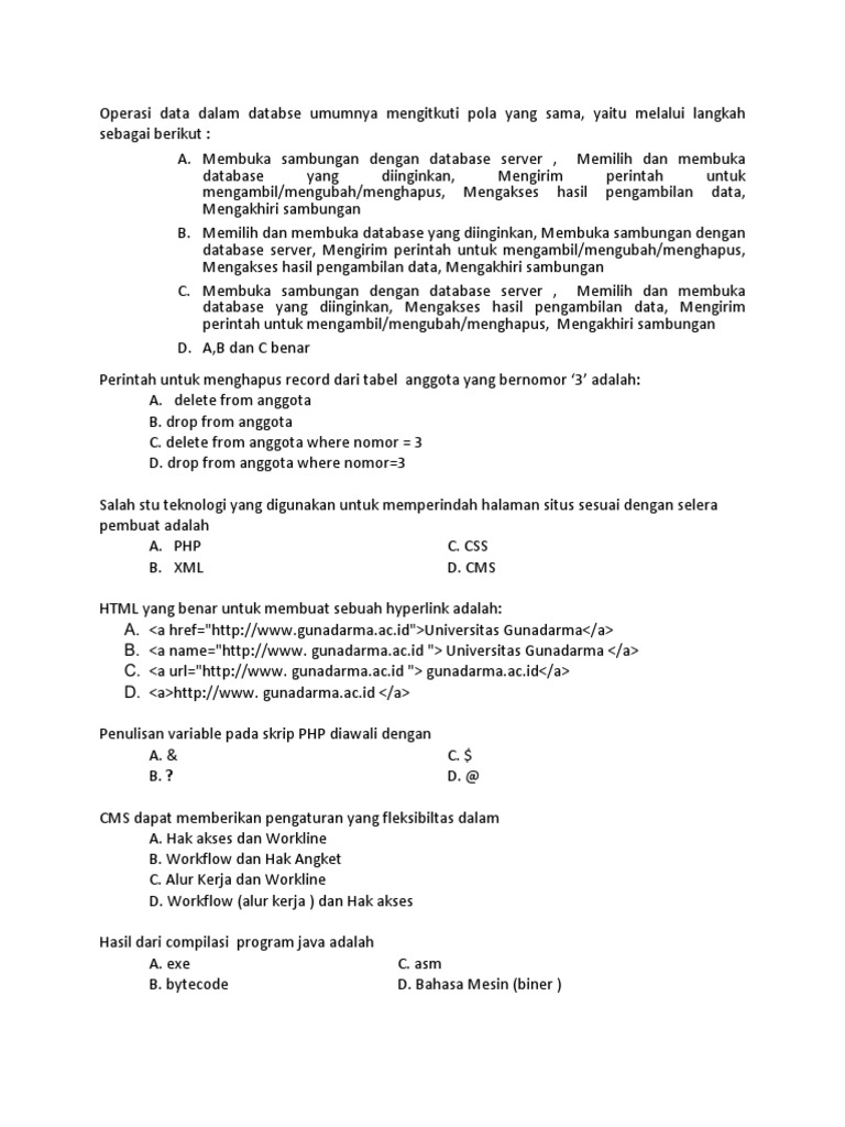 Latihan Soal PG Pemrograman-Web | PDF