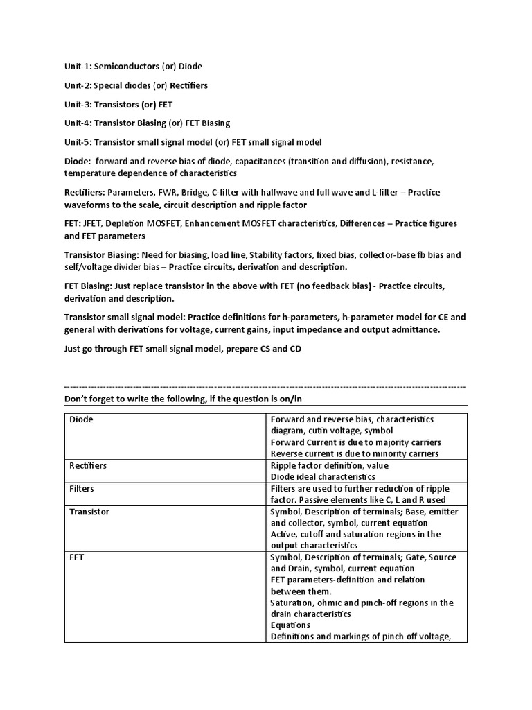 EDC Preparation | PDF | Field Effect Transistor | Transistor