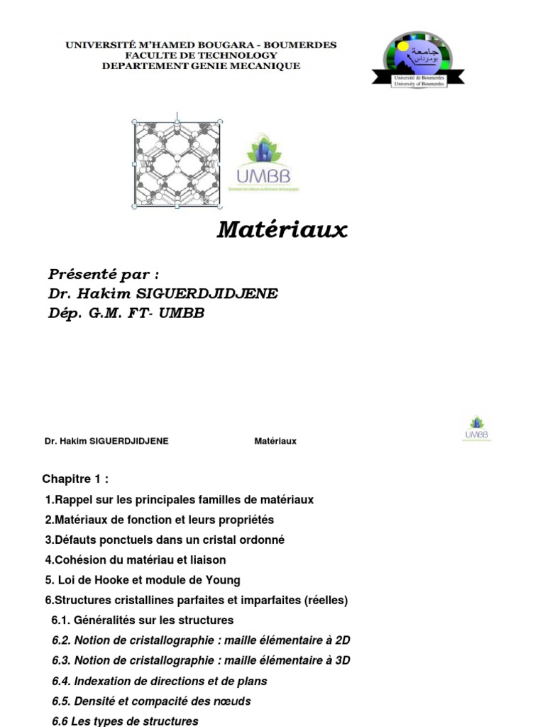 Cours sur la Structure des Matériaux | PDF | Technologie et ingénierie