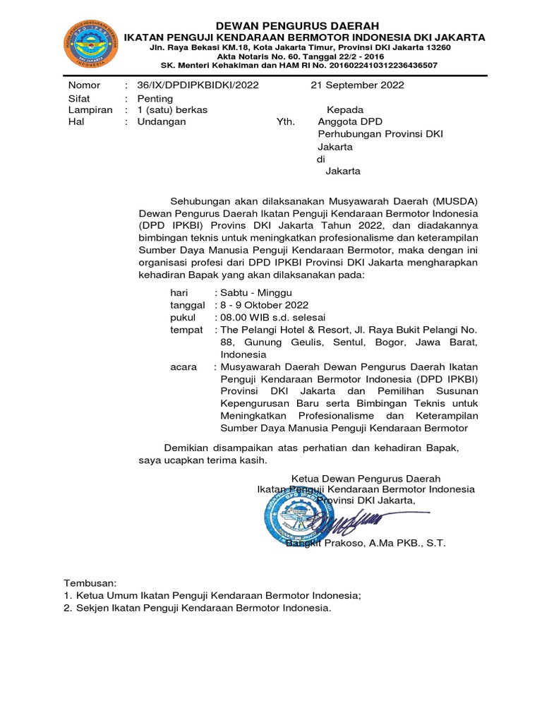 Undangan DPD Dki | PDF