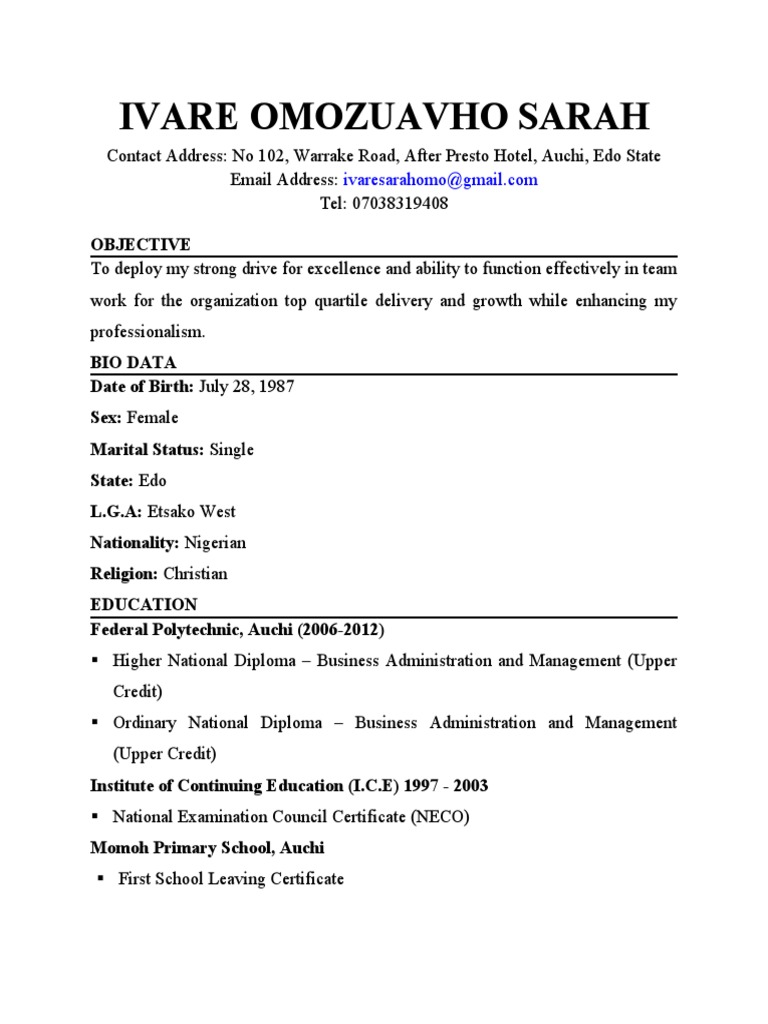 CV Sample | PDF
