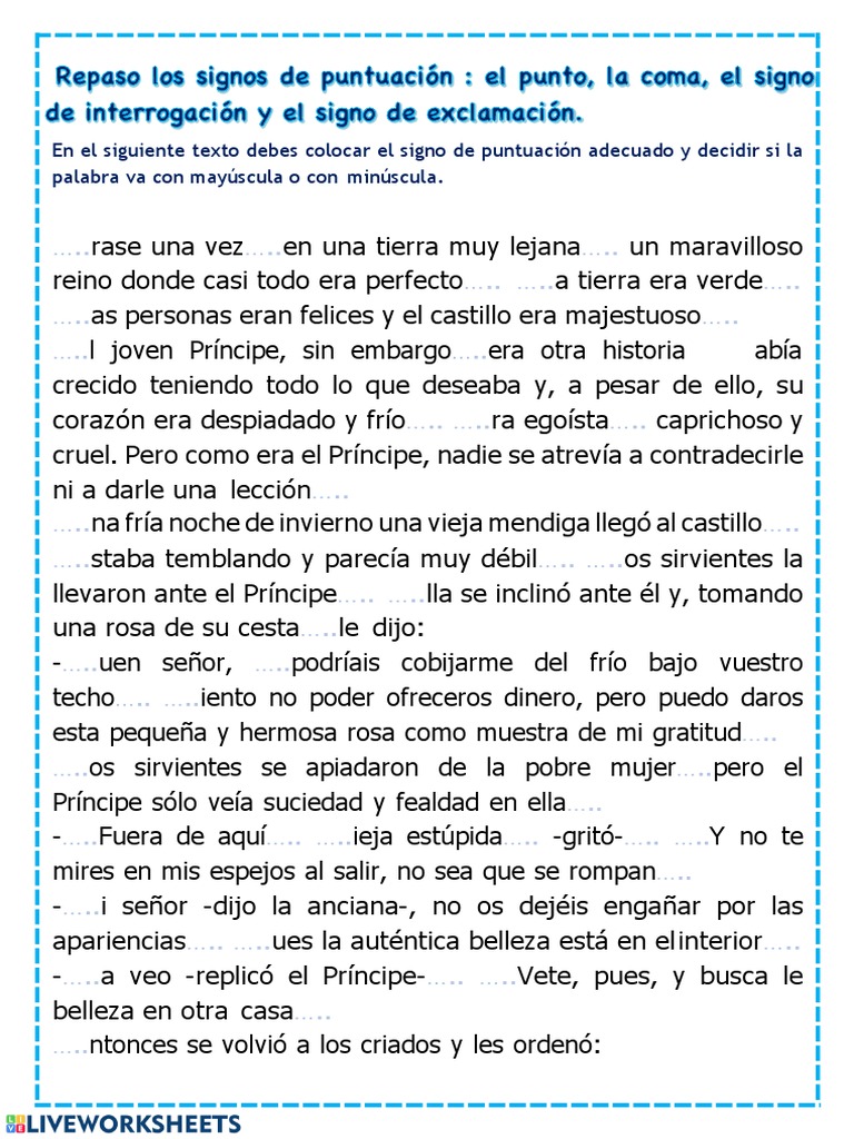 Ejercicio de Puntuación 10mo | PDF