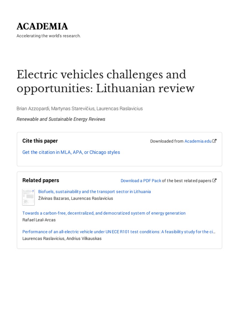 Electric Vehicles Challenges | PDF | Electric Vehicle | Plug In Hybrid