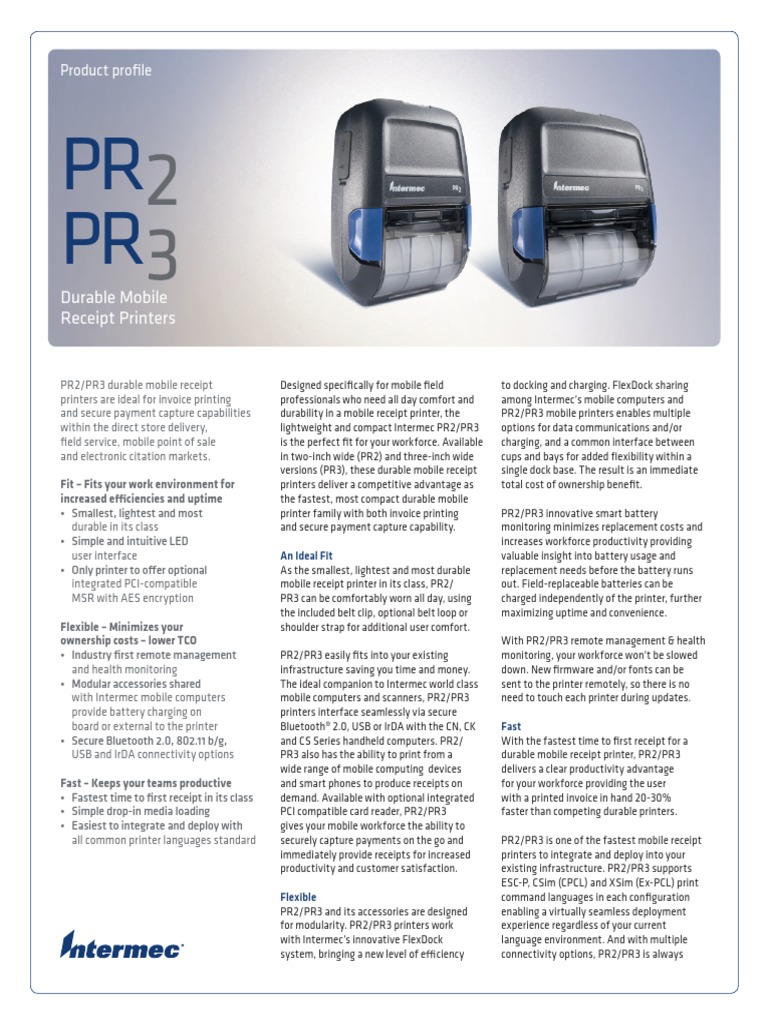 Intermec PR2-PR3 | PDF | Printer (Computing) | Computing