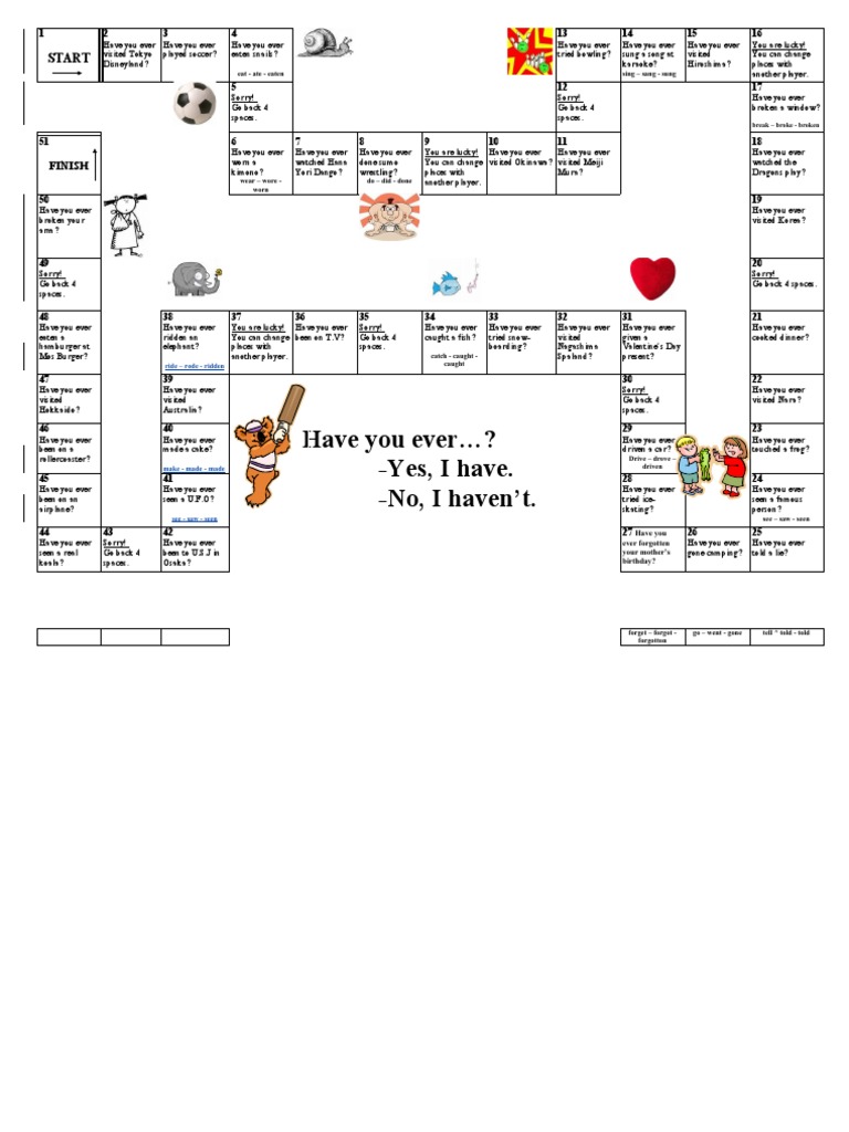 Board Game - Present Perfect Tense | PDF