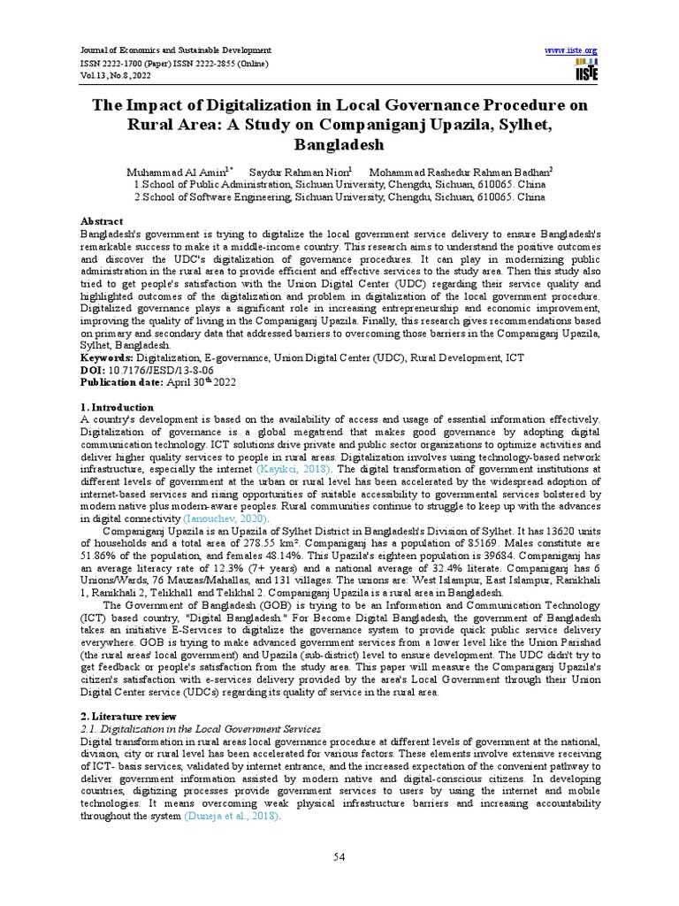 Digitalization in Rural Governance: Companiganj Study | PDF ...