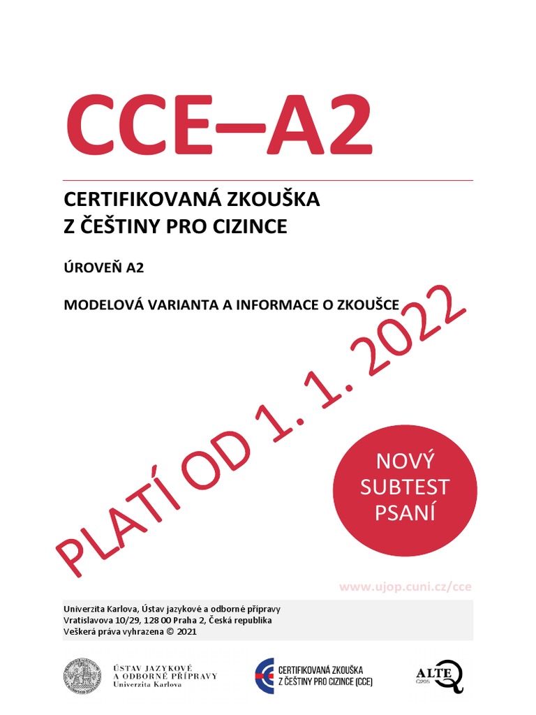 CCE-A2 Modelova Varianta 2022 | PDF