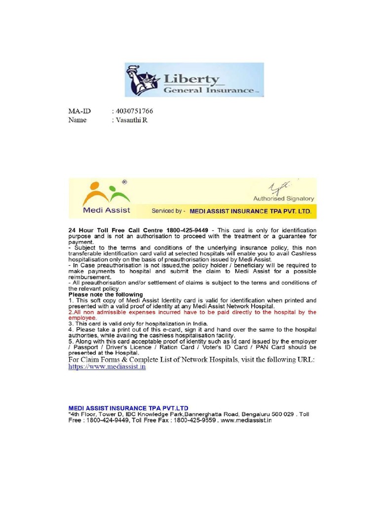 Medi Assist Insurance | PDF