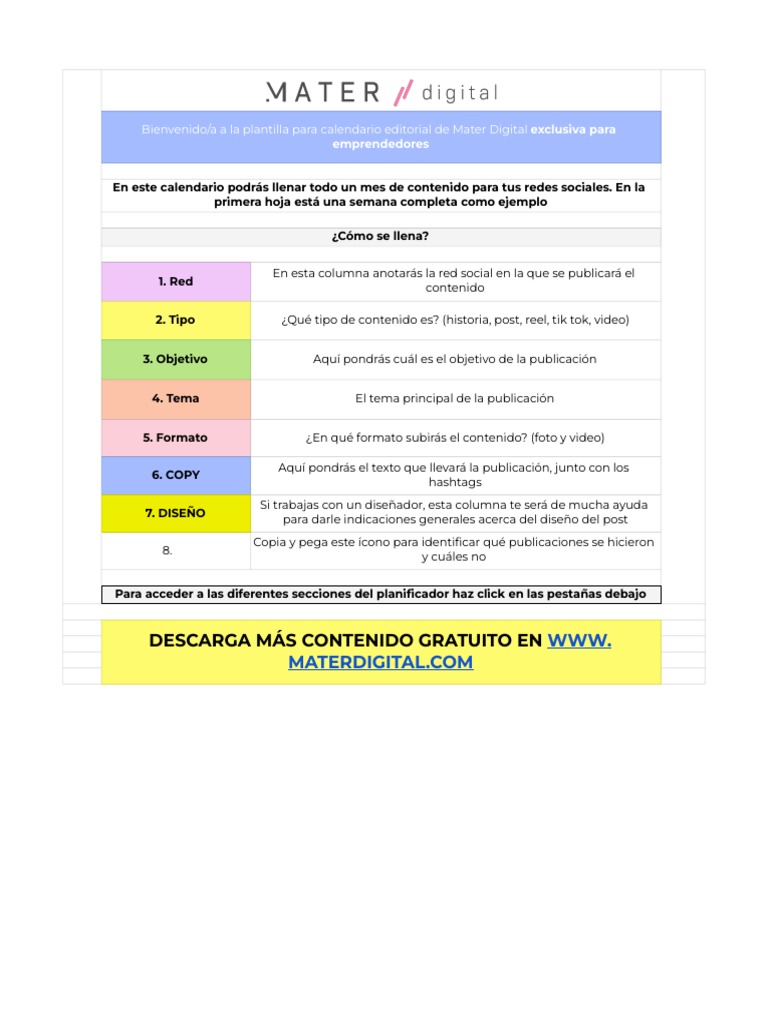 Plantilla Calendario Editorial 2022 - Mater Digital | PDF | Facebook | Red mundial