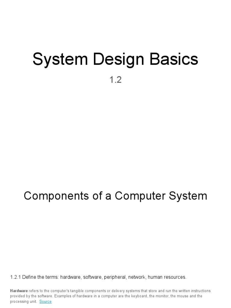 IB ComSci: 1.2 System Design Basics | PDF | Computer Network | Server (Computing)